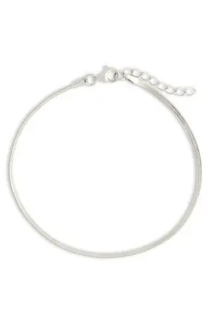 Sterling Forever Herringbone Chain Bracelet - Silver