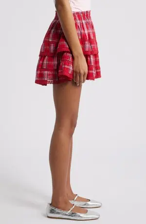 LoveShackFancy Tiered Ruffle Miniskirt