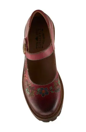 SPRING STEP SHOES Danuella Platform Mary Jane - Dark Red Multi