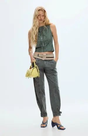 Desigual Belted Cuff Jeans
