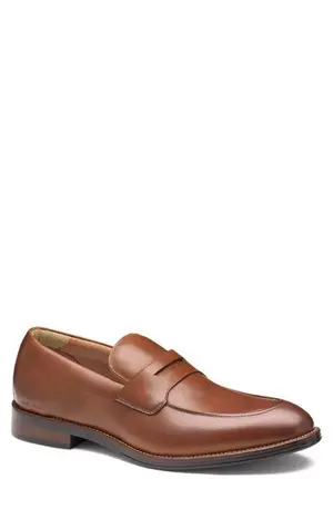Johnston & Murphy Copley Xc+ Waterproof Penny Loafer - Cognac Waterproof Full Grain