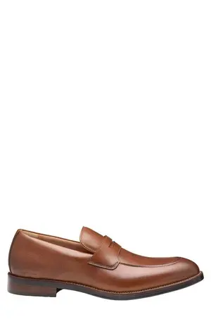 Johnston & Murphy Copley Xc+ Waterproof Penny Loafer - Cognac Waterproof Full Grain