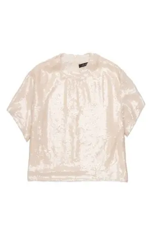 Deluc Sequin Top - Off White