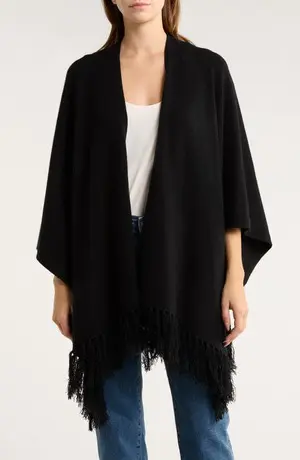 Chan Luu Wool & Cashmere Ruana Black
