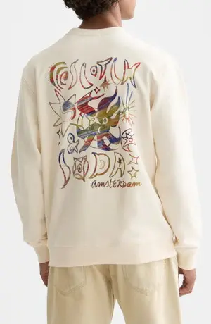 Scotch & Soda Graphic Print Relaxed-fit Sweatshirt - Eggnog