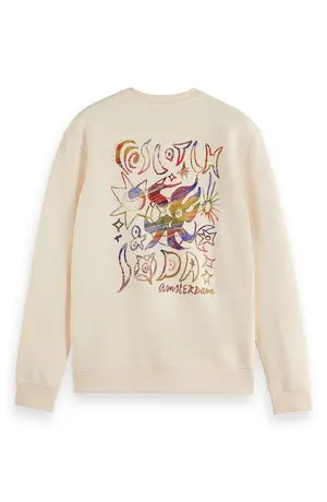 Scotch & Soda Graphic Print Relaxed-fit Sweatshirt - Eggnog
