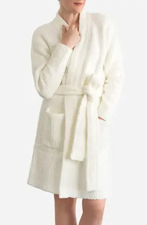 SUNDAY CITIZEN Rib-knit Cardigan Robe - Off White