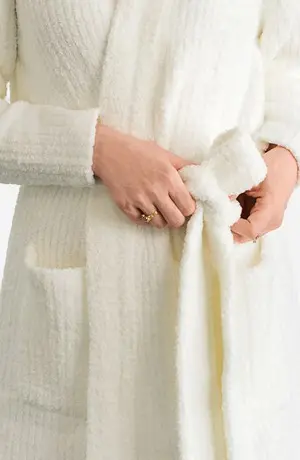 SUNDAY CITIZEN Rib-knit Cardigan Robe - Off White