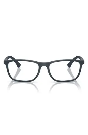 Emporio Armani 55mm Square Optical Glasses - Matte Blue/demo Lens