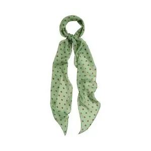 LOST PATTERN Petal Veil" Silk Chiffon Neck Scarf - Matcha Green