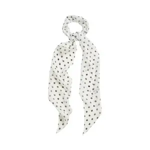 LOST PATTERN Petal Veil" Silk Chiffon Neck Scarf - White