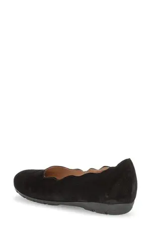 Gabor Scallop Suede Flat