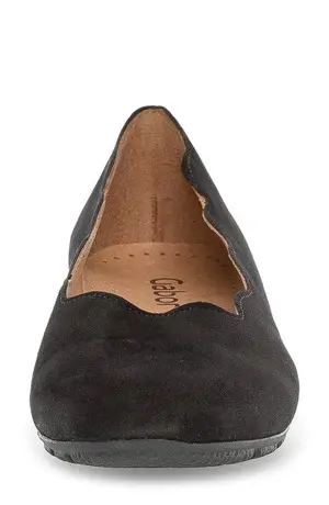 Gabor Scallop Suede Flat