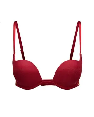 ADORE ME Gianina Push Up Plunge Bra - Dark Red