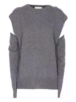 LISA YANG Othelia Cut-out Sweater - Grey