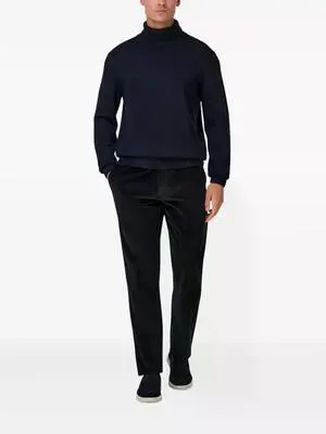 Boggi Milano Roll-neck Wool Sweater - Blue