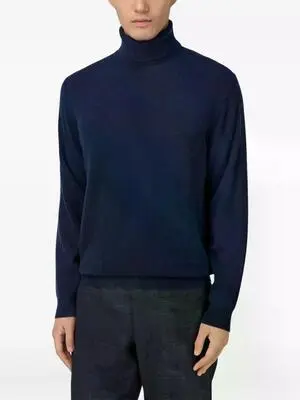 Boggi Milano Roll Neck Sweater - Blue
