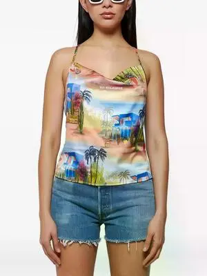 LES BENJAMINS Printed Strap Top