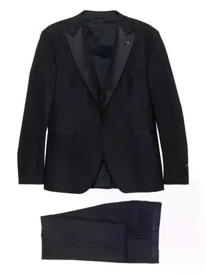 Tagliatore Satin-trim Suit