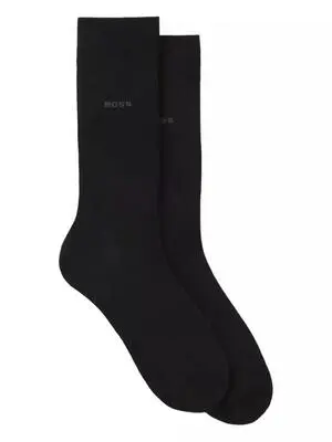BOSS Logo-knit Socks - Black
