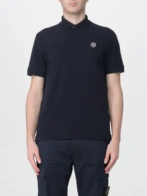 Men's Stone Island Blue Polos