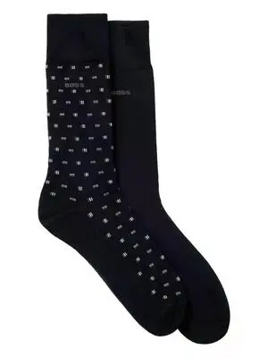 BOSS Logo Patterned Socks Blue