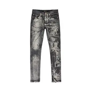 PURPLE BRAND Washed Iridescent Pearl Skinny Jeans - Black