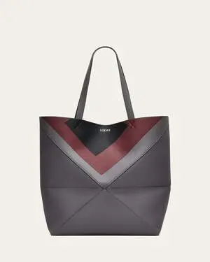 Loewe X Albers Puzzle Fold Xl Tote Bag - Ardesia/deep Ruby