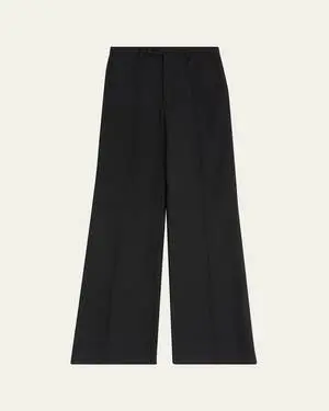 Valentino Garavani Wide Leg Flared Flat-front Pants