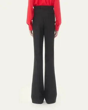 Valentino Garavani Wide Leg Flared Flat-front Pants