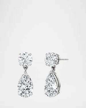VRAI 14k Duo Pear Diamond Drop Earrings - White Gold