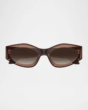 Alaïa Cat-eye Acetate Sunglasses - Brown