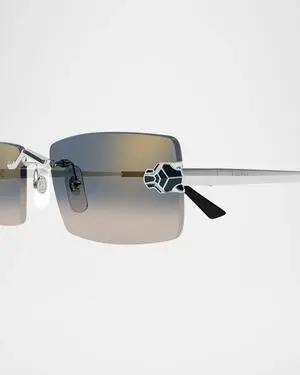 Cartier Panthère De Rimless Sunglasses - Silver