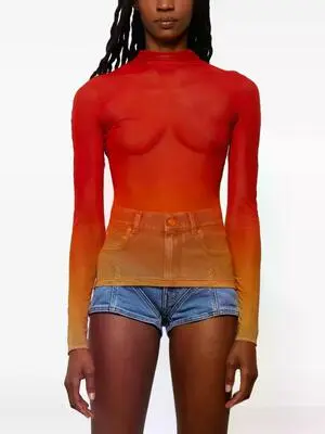MUGLER Ombre-effect Mesh Top