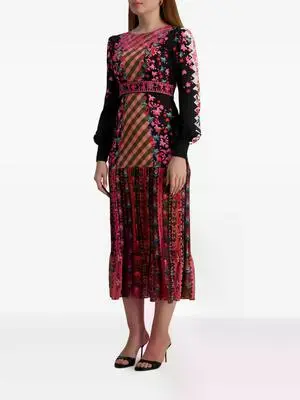 Saloni Floral Pleated Dress