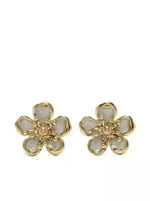 Casablanca Flower Stud Earrings - Gold