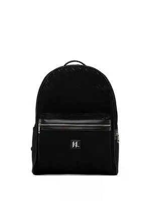 Karl Lagerfeld Logo Pattern Backpack - Black