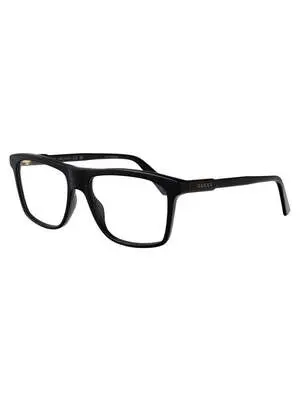 Gucci Full Rim Square Frame Optical Eyeglasses - Black-black-transparent