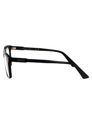 Gucci Full Rim Square Frame Optical Eyeglasses - Black-black-transparent