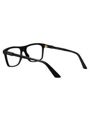 Gucci Full Rim Square Frame Optical Eyeglasses - Black-black-transparent
