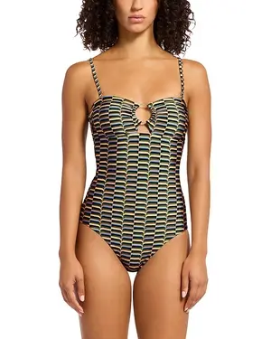 JETS Bandeau One Piece Swimsuit - Cacti
