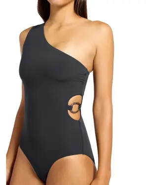 JETS One Shoulder Cutout One Piece Swimsuit