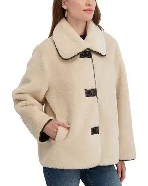 Tahari Kai Reversible Coat - Light Beige