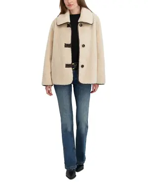 Tahari Kai Reversible Coat - Light Beige