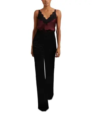 REISS Myrtle Velvet Flared Pants