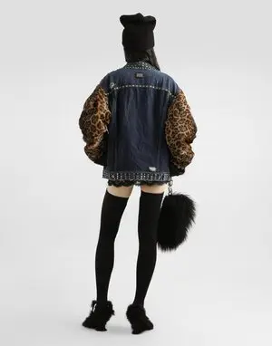 Dolce & Gabbana Denim Jacket With Fur Sleeves