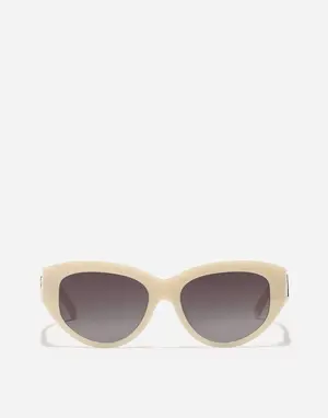 Dolce & Gabbana Dg Crossed Sunglasses - Striped Ivory