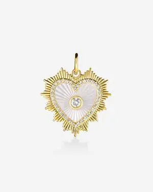 Ring Concierge Mother-of-pearl And Diamond Heart Pendant - One-color