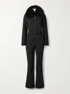 YVES SALOMON Belted Shearling-trimmed Ski Suit