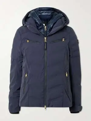 Bogner Kea Hooded Layered Padded Quilted Ski Jacket - Navy